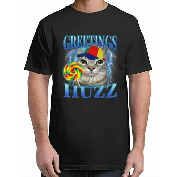 Cat Greetings Huzz Cats Brainrot Unisex S-5Xl T-Shirt - Walmart.com