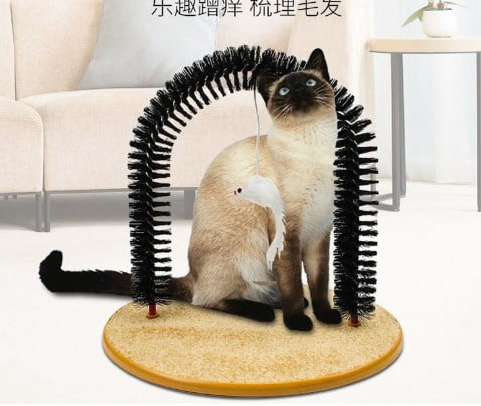 Cat Grooming Arch with Bag Of Self Scratcher and Massager Brushing Post ...