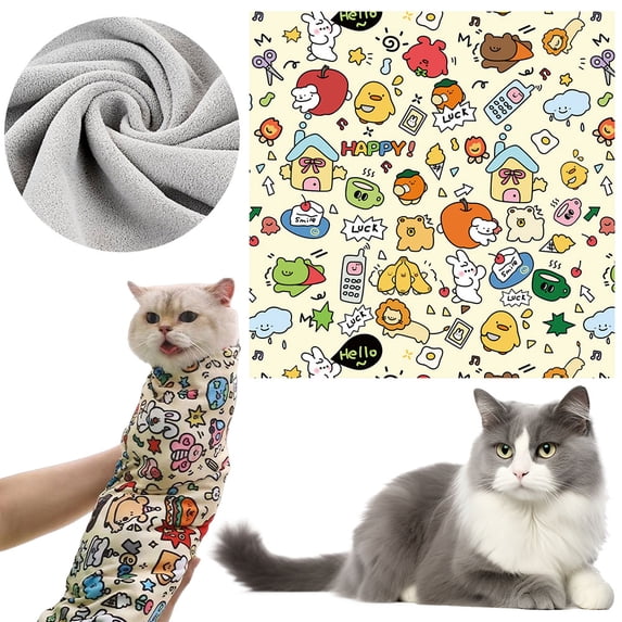 Cat Grooming Wrap, Self-Adherent Soft Cat Blanket to Wrap, Nail ...