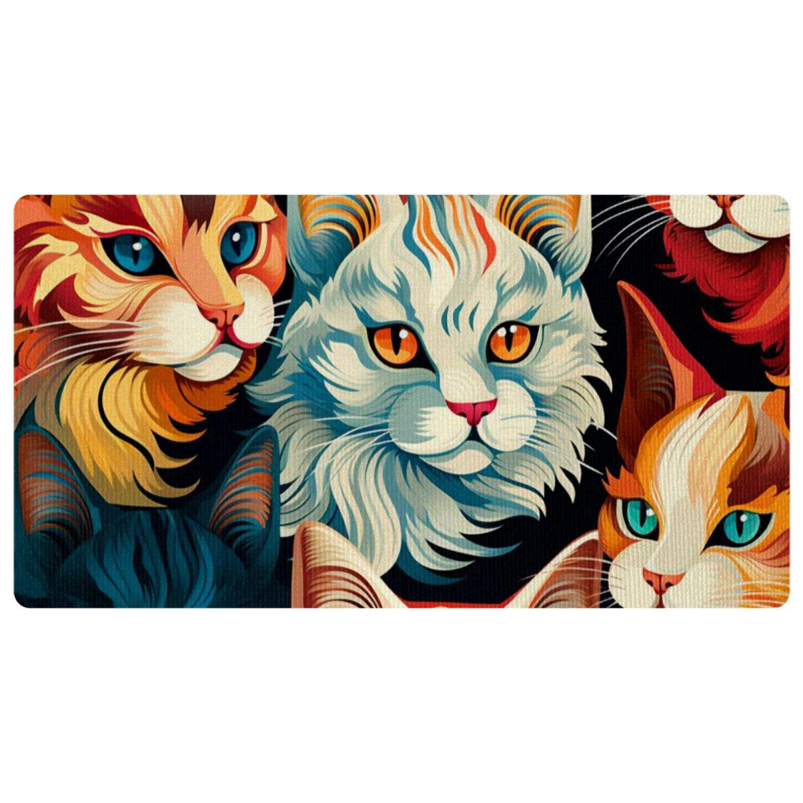 Cat Group Kitchen Mat,Cushioned Anti Fatigue Waterproof Kitchen Rug ...