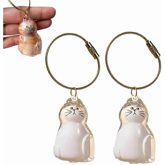 Cat Hair Keychain, Cat Fur Whisker Jar Keepsake Capsule Container Memorial Gifts Storage Bottle ...