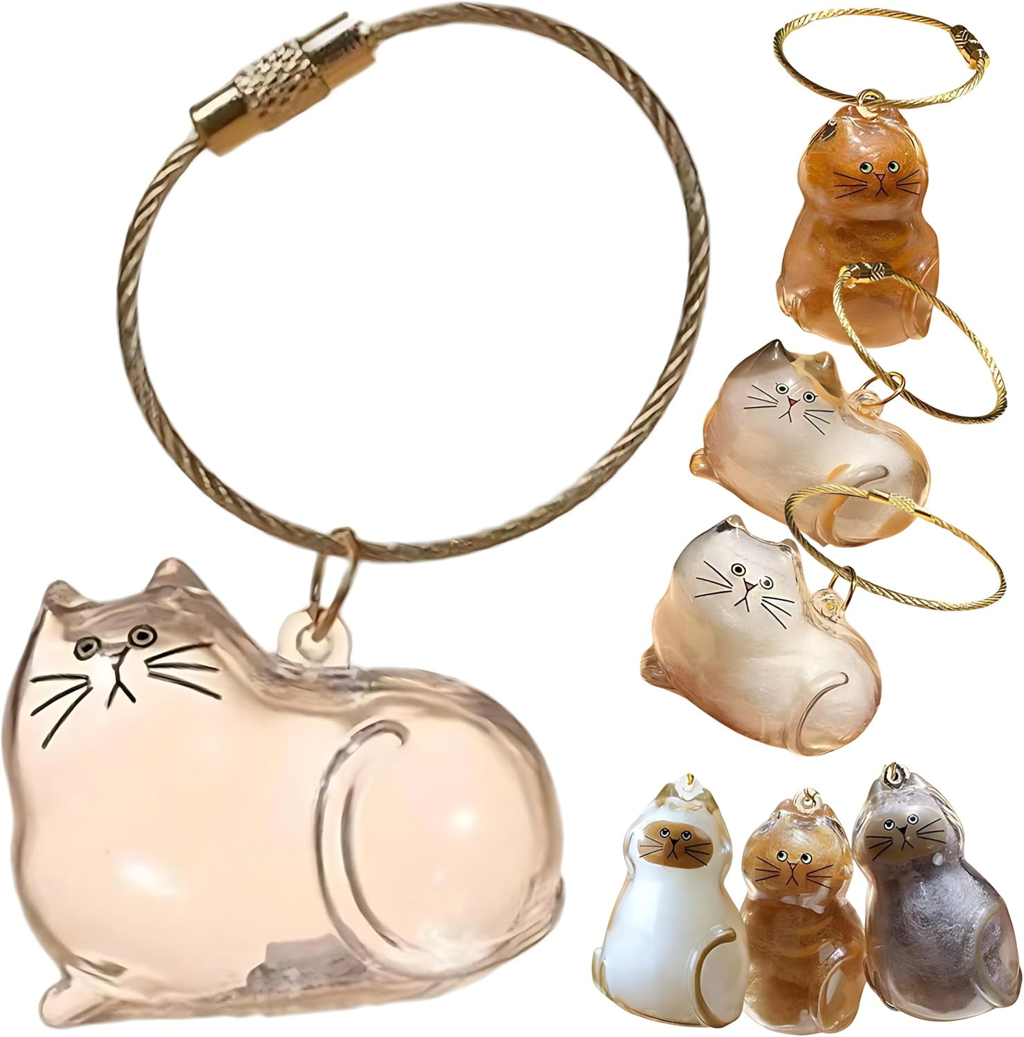 Cat Hair Memorial Capsule Keychain – Cat Hair Storage Capsules, Pet Fur ...