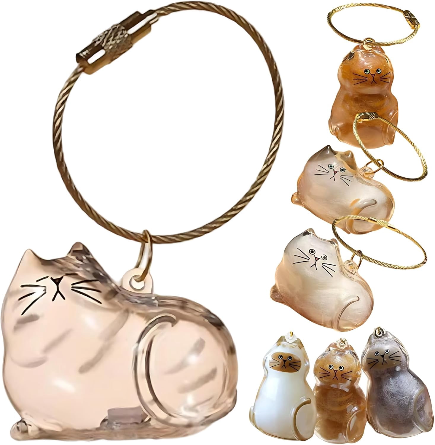 Cat Hair Memorial Capsule Keychain – Cat Hair Storage Capsules, Pet Fur ...