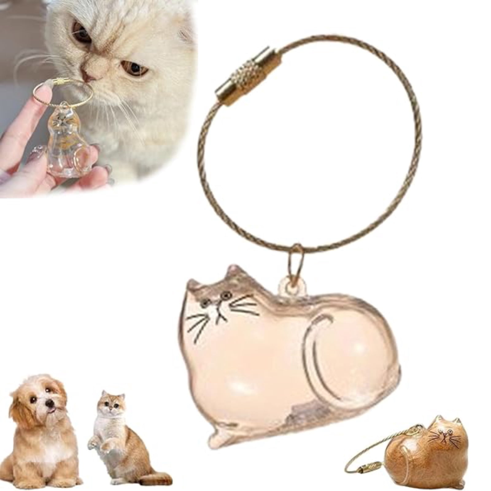 Cat Hair Memorial Pendant, Cat Fur Keepsake Capsule Pendant, Cat Fur ...