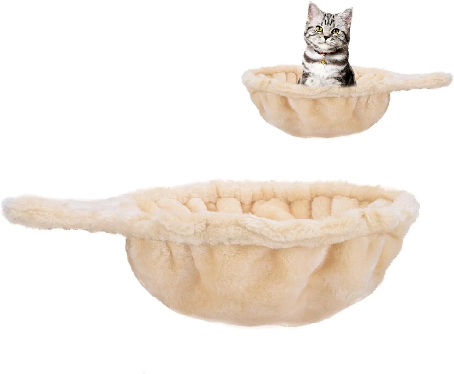 Cat Hammock, Extra Large (12.4"), Cozy Hammock with Deep Basket, Beige ...