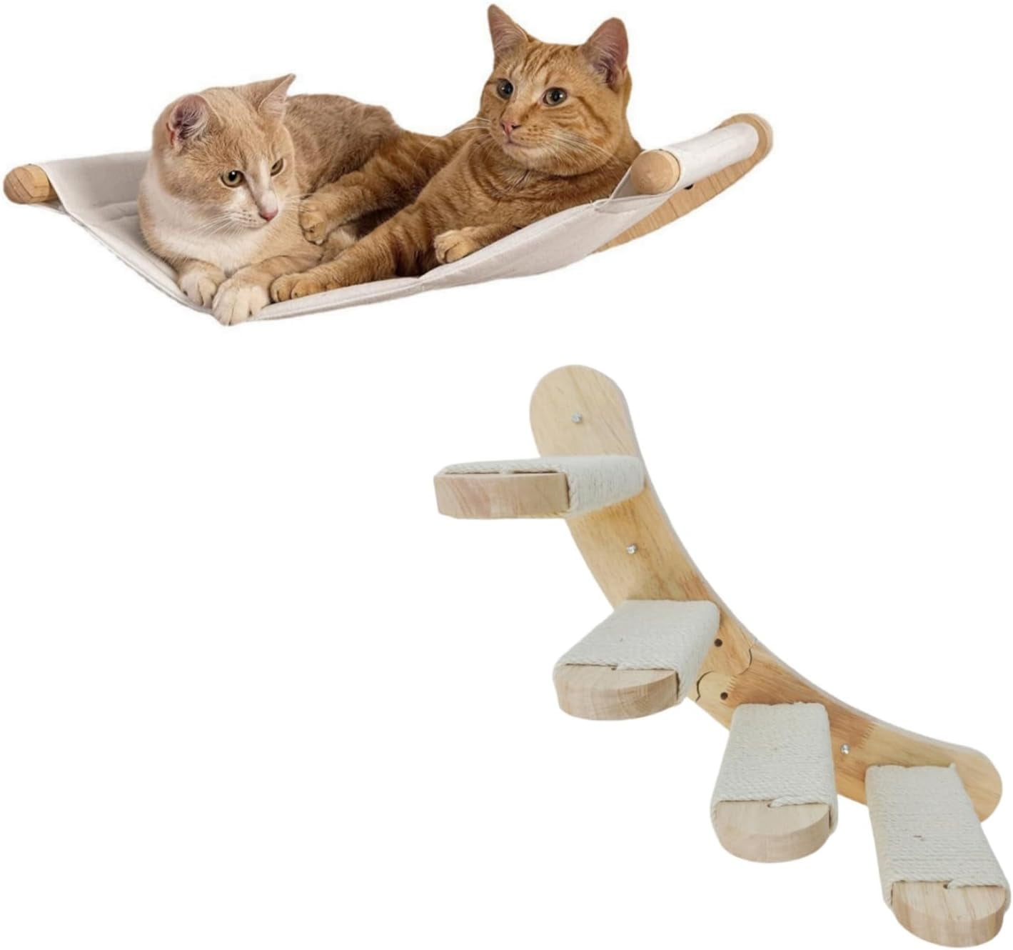 Cat Hammock Wall Mounted Cat Shelf with Steps - Pet Wall Shelves and ...