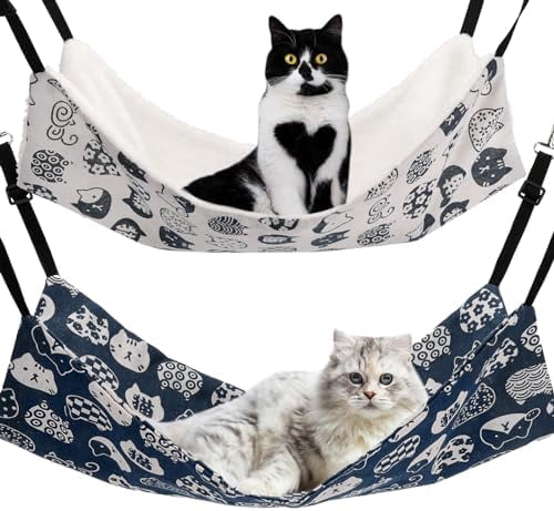 Cat Hammock for Cage Hanging Reversible 2Pack,Pet Hammock Bed ...