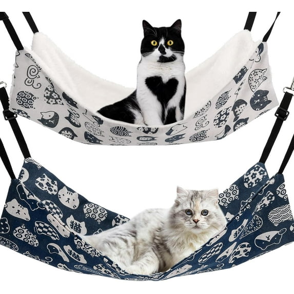 Cat Hammock for Cage Hanging Reversible 2Pack,Pet Hammock Bed ...
