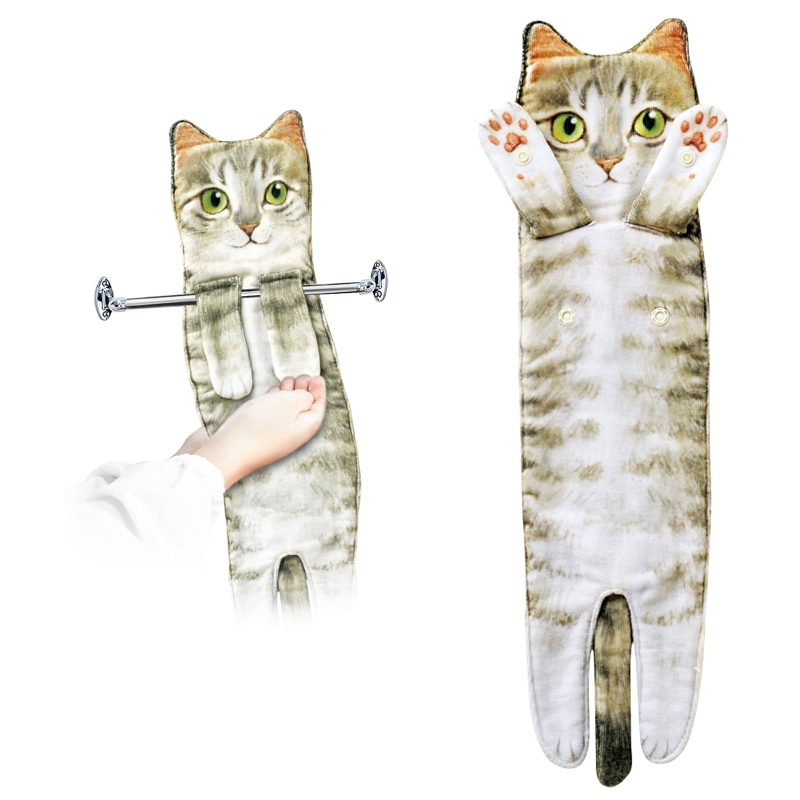 Cat Hand Towels, Cute Cat Shape Hand Towels, Cat Shape Wipe ...