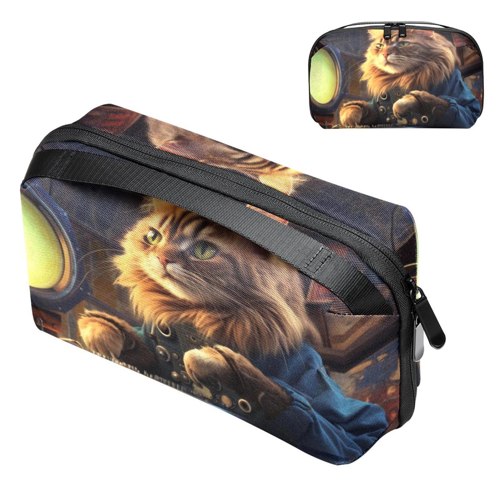 Cat Hard Drive Case - Waterproof Oxford Fabric Digital Bag for Cable ...
