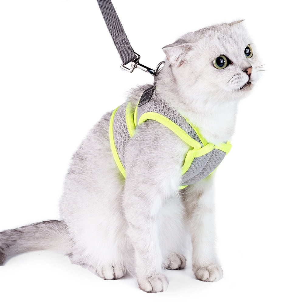 Cat Harness, Adjustable Cat Kitten Puppy Walking Jacket - Light grey ...