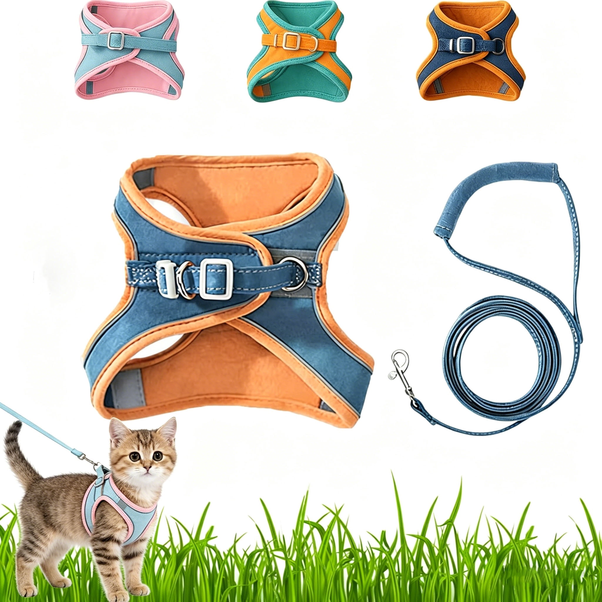 Cat Harness, Escape-Proof Cat Harness and Leash Set, Breathable Soft ...