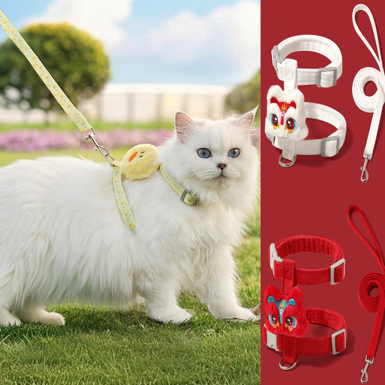Cat Harness Leash, Escape-Proof, Anti-Escape - Chest Harness With Leash ...