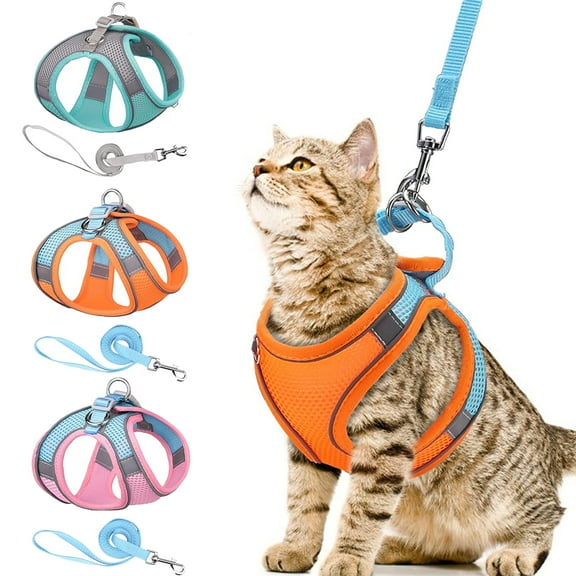 Adjustable Reflective Cat Harness and Leash Set for Secure Outdoor ...