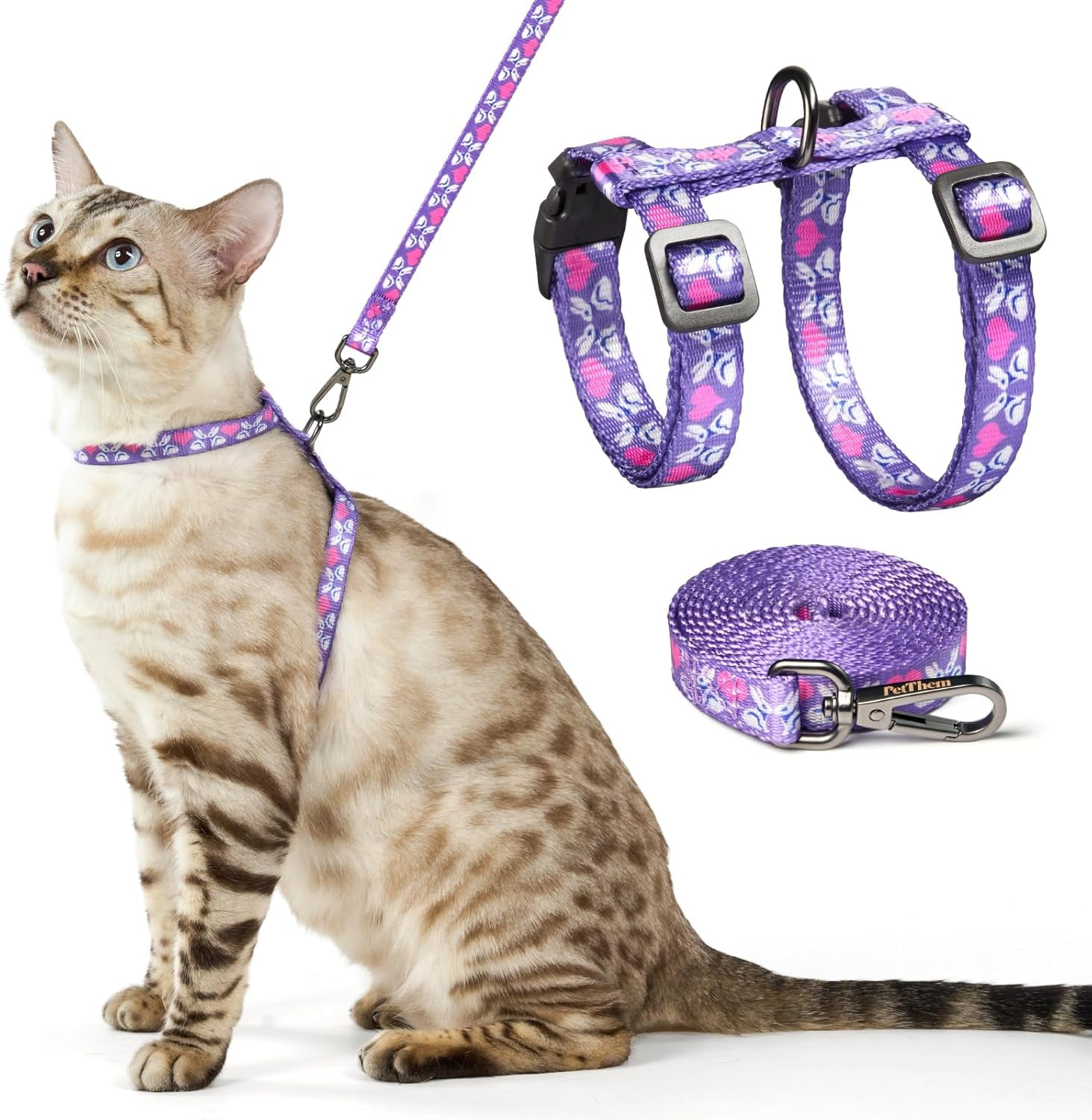 Cat Harness and Leash Set - Escape Proof Adjustable Cat Harness ...