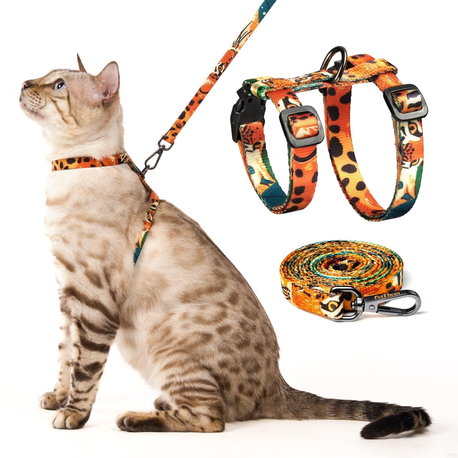 Cat Harness and Leash Set - Escape Proof Adjustable Cat Harness ...