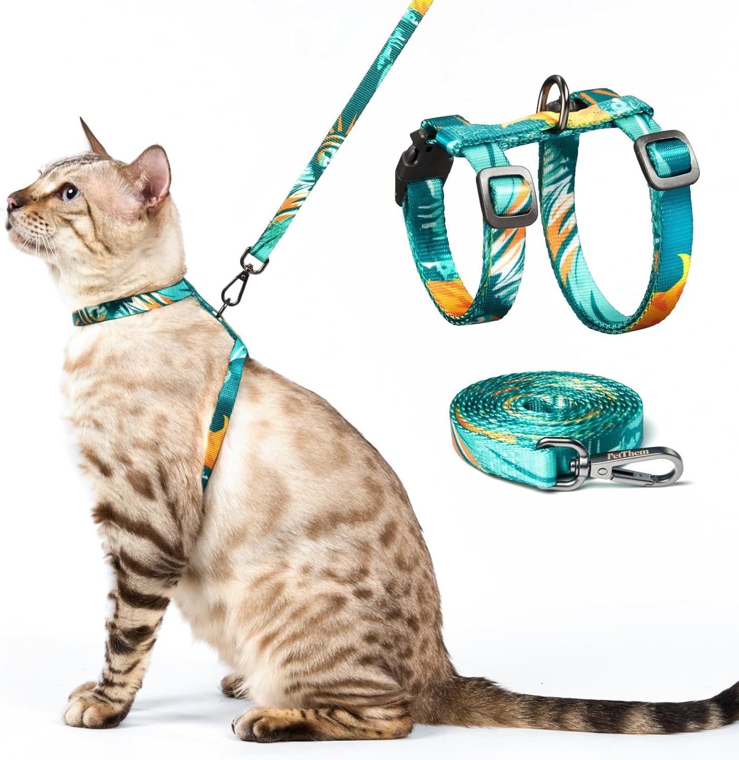 Cat Harness and Leash Set - Escape Proof Adjustable Cat Harness ...