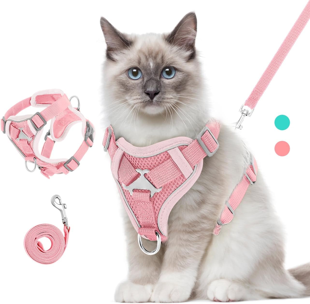 Cat Harness and Leash Set for Walking, Adjustable Kitten Vest Harness ...