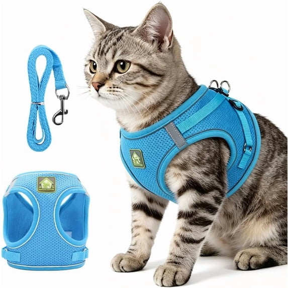 Cat Harness and Leash, Escape Proof Breathable Adjustable Vest with ...