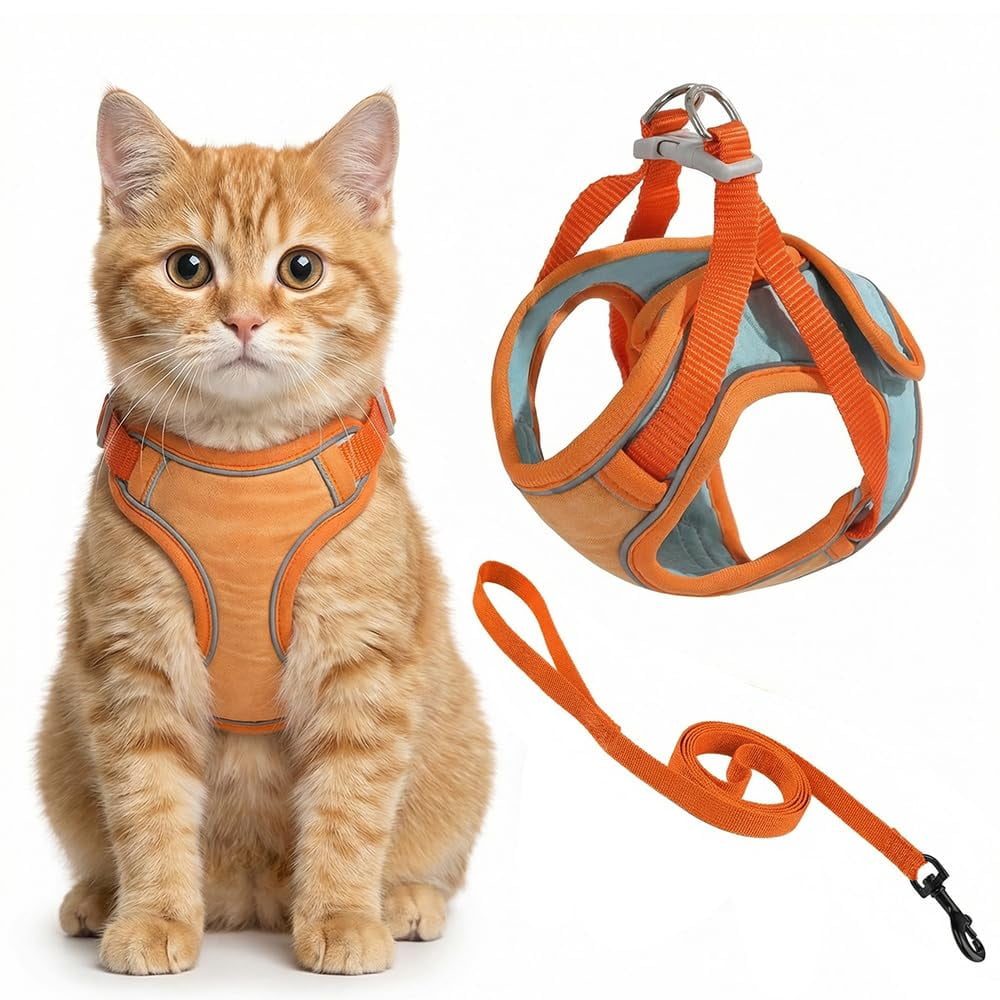Cat Harness and Leash, Escape-Proof Cat Harness Set, Adjustable Step-in ...
