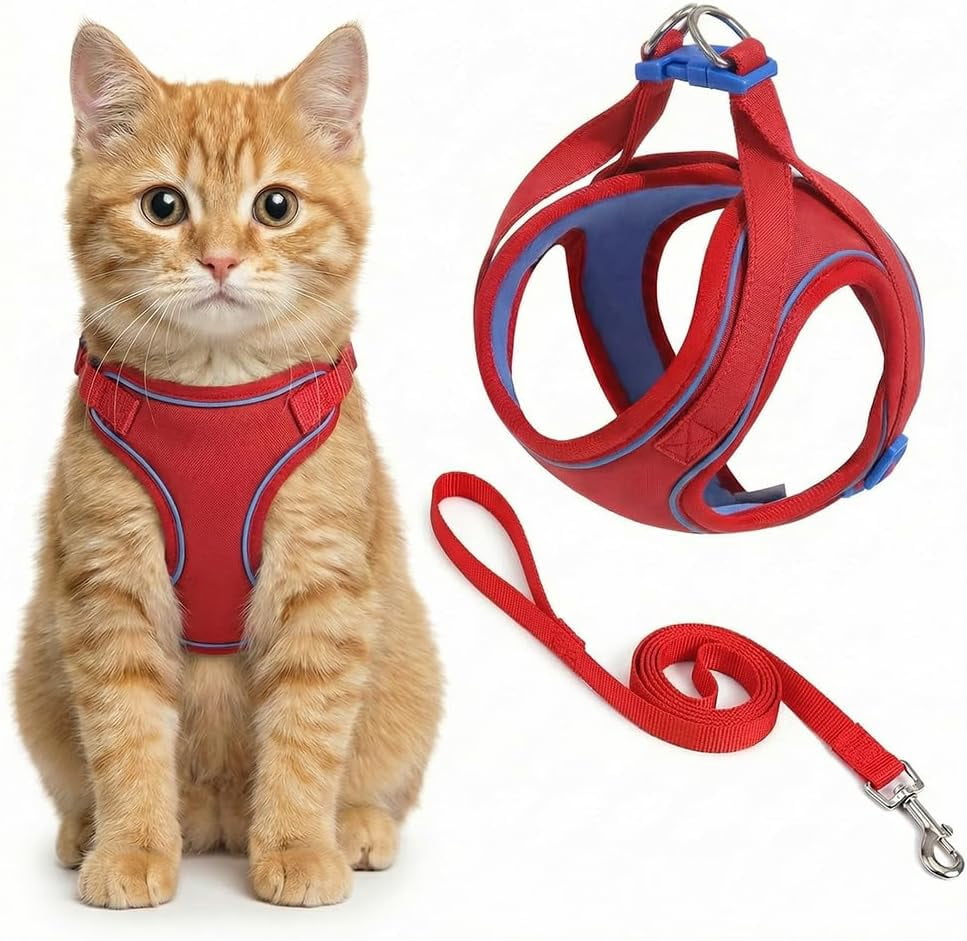 Cat Harness and Leash, Escape-Proof Cat Harness Set, Adjustable Step-in ...