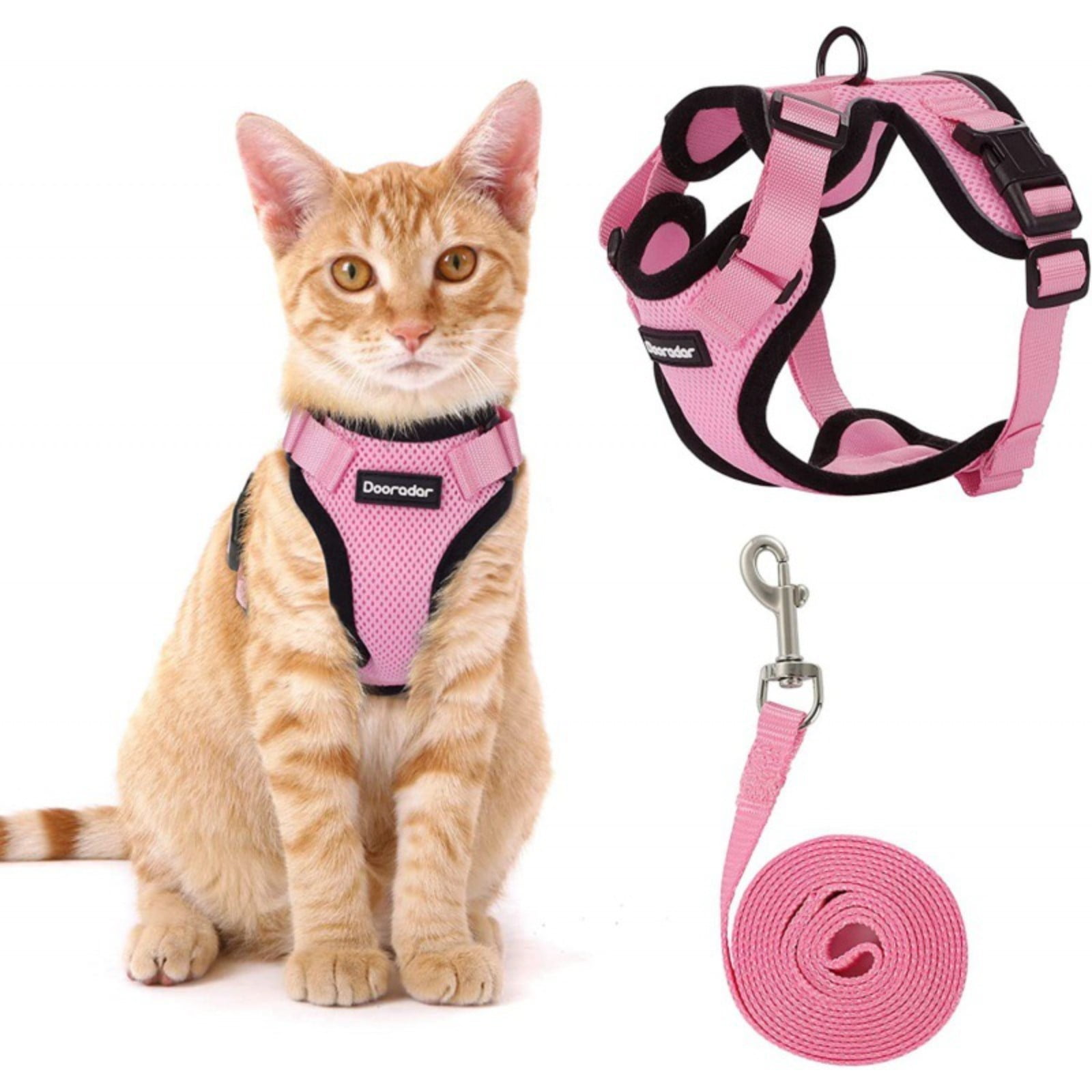 Cat Harness and Leash Set Escape Proof Adjustable Cat Leash Comfortable ...