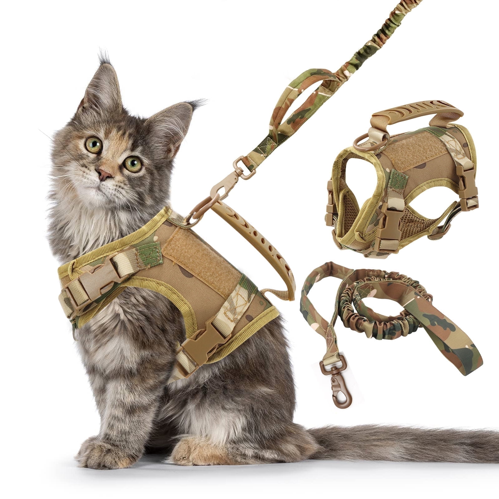 QLFYUU Cat Harness and Leash Set for Walking Escape Proof Adjustable ...