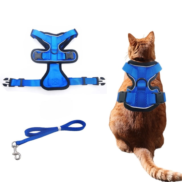 Large Comfort Pet Cat Harness and Leash for Walking, Adjustable Vest ...