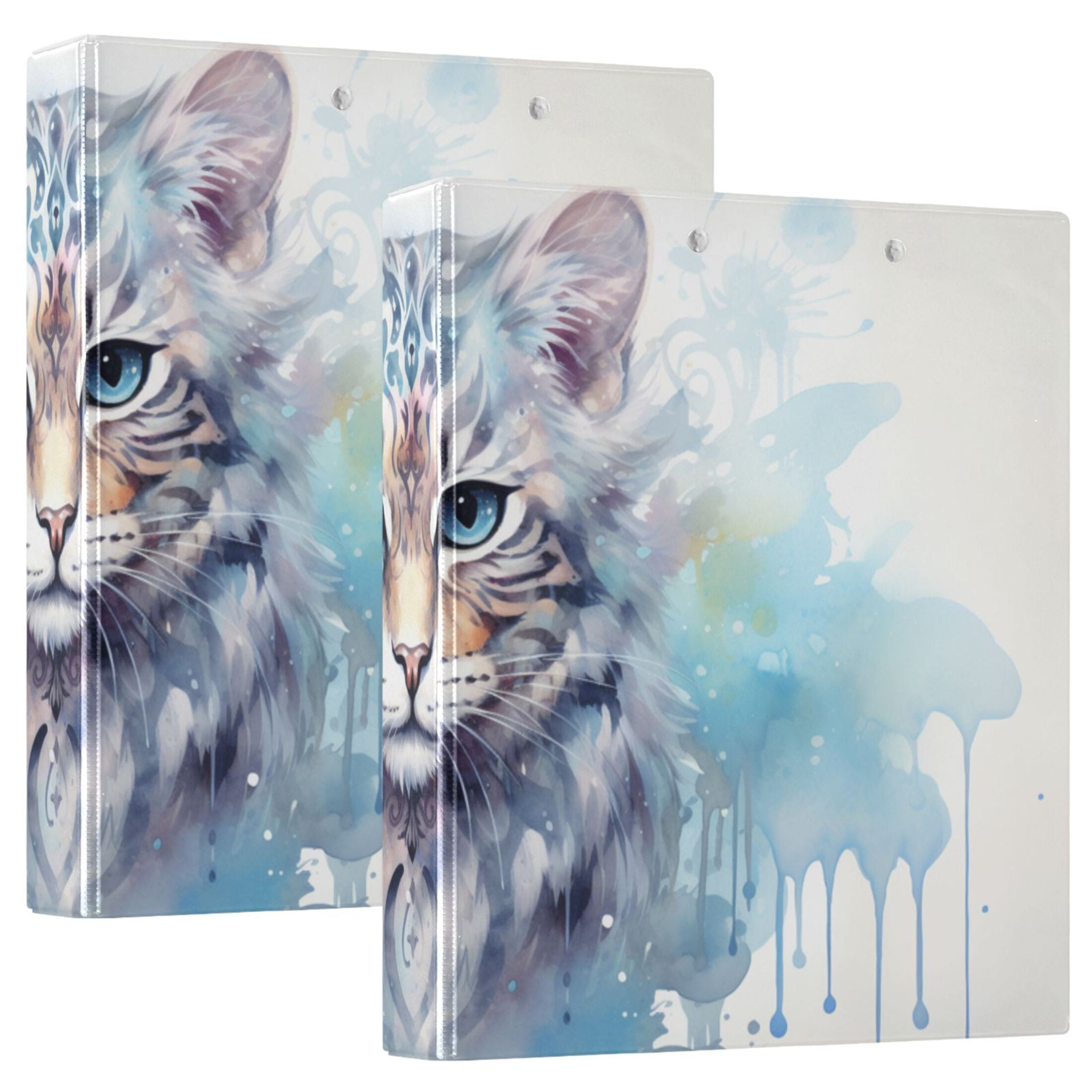 Cat Head 3 Ring Binders 1.5 inch Hardcover File Folders with Interior ...