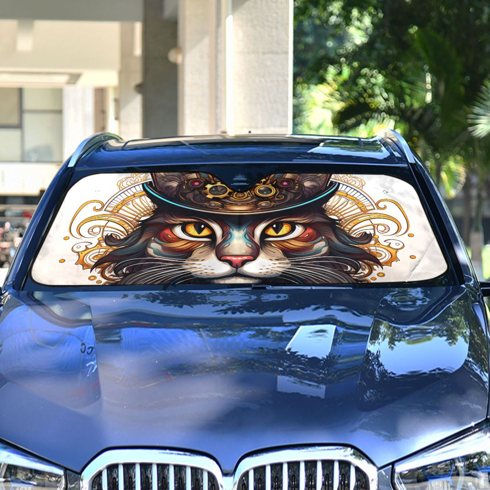 Cat Head Hat Machine Lion Automotive Front Car Windshield Sun Shade ...