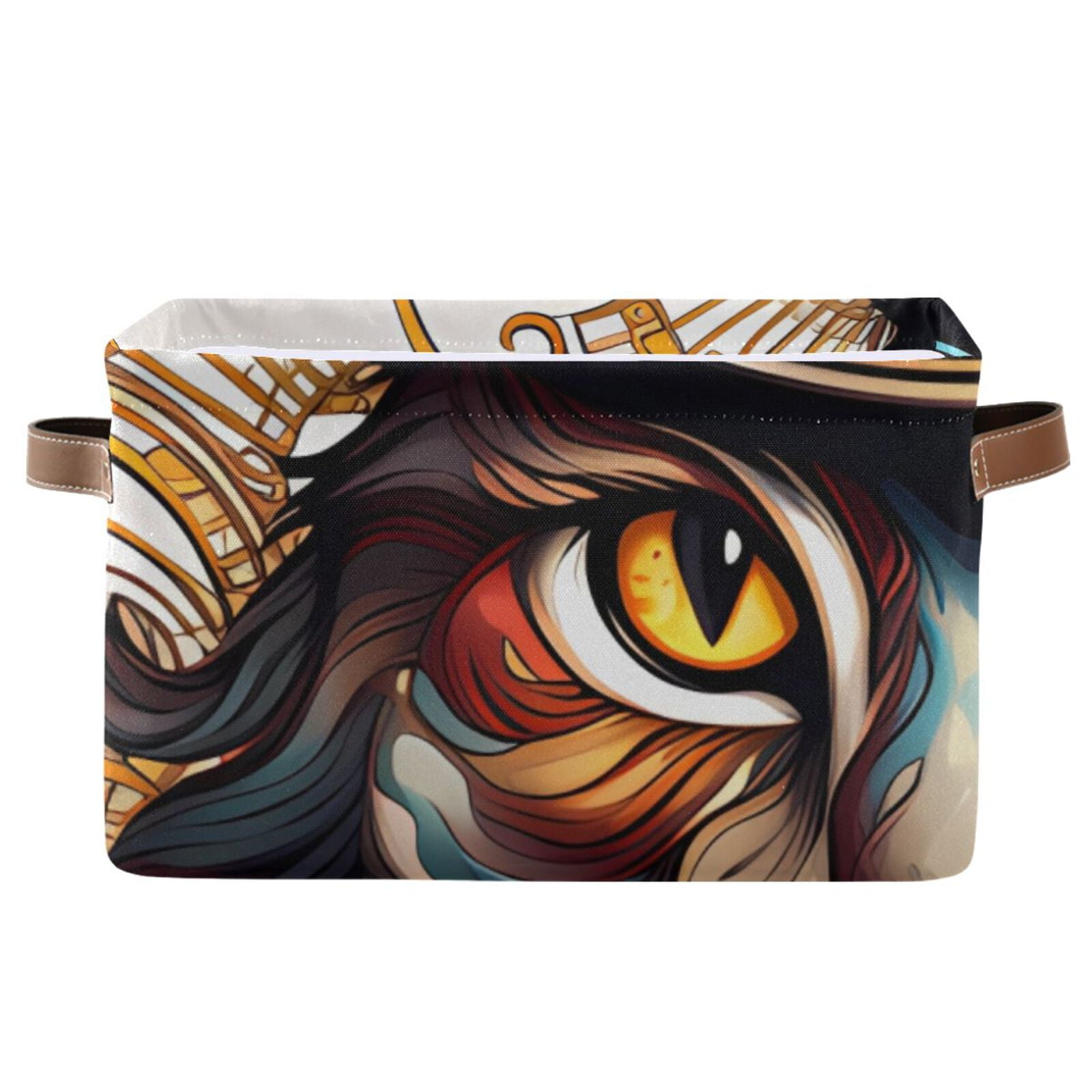 Cat Head Hat Machine Lion Storage Bins Baskets With Handles Storage Box ...