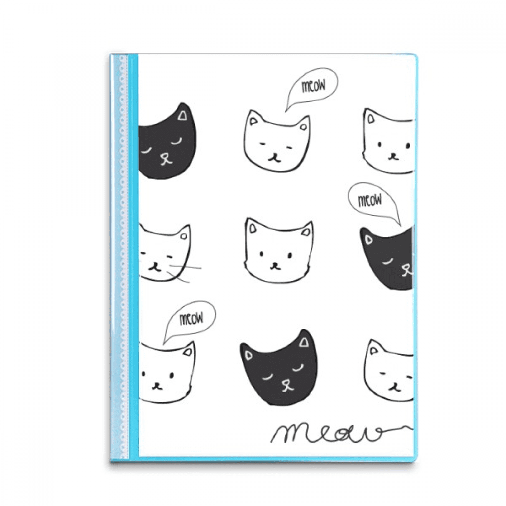 Cat Head Mewing Animal Cartoon Book Sheet Protectors Portfolio Binder ...