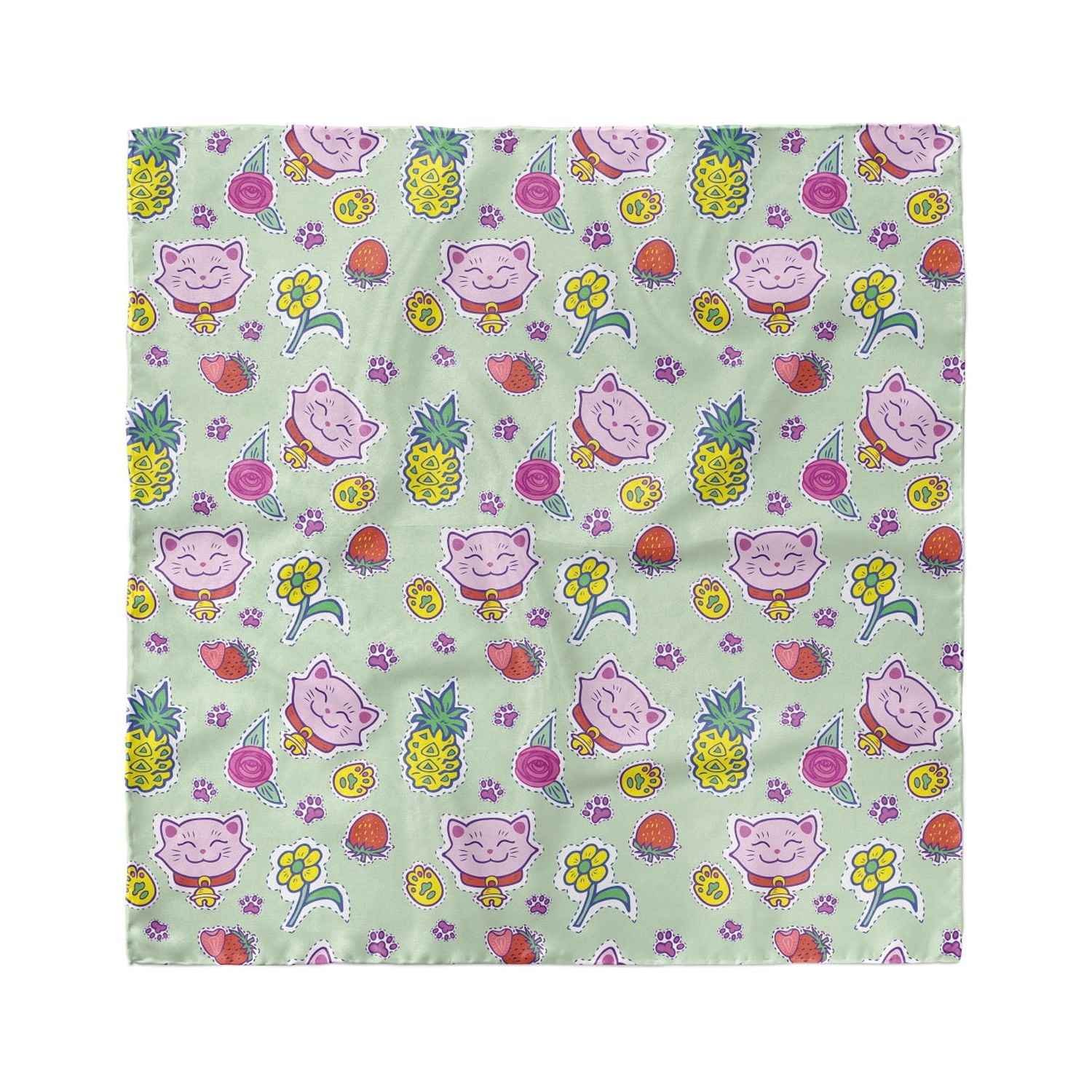 Cat Head Scarf, Smiling Cat Maneki Neko, Head Wrap, 3 Sizes, by ...