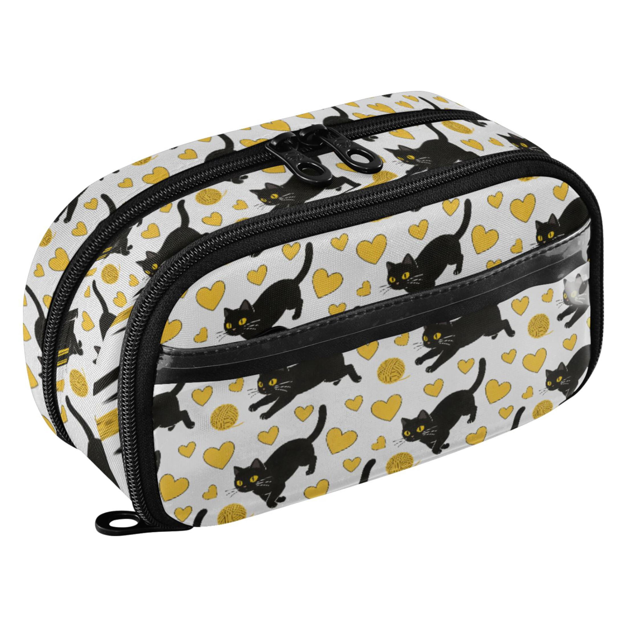 Cat Heart PVC Pencil Case Water-Repellent Clear Window Pencil Bag ...