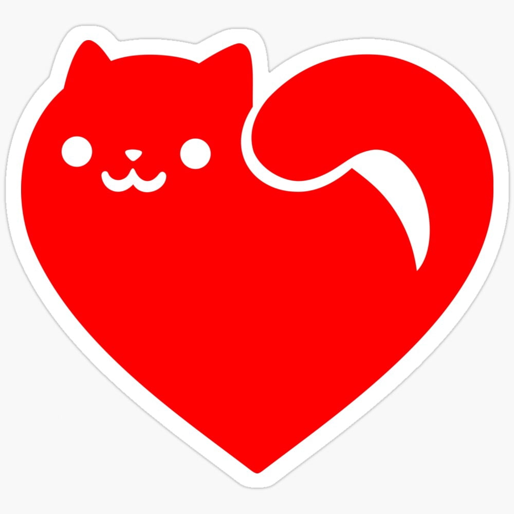 Cat Heart Sticker Phone Decal Water Bottle Stickers Car Decals, Laptop ...