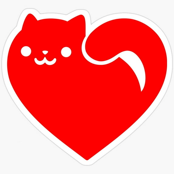 Cat Heart Sticker Phone Decal Water Bottle Stickers Car Decals, Laptop ...