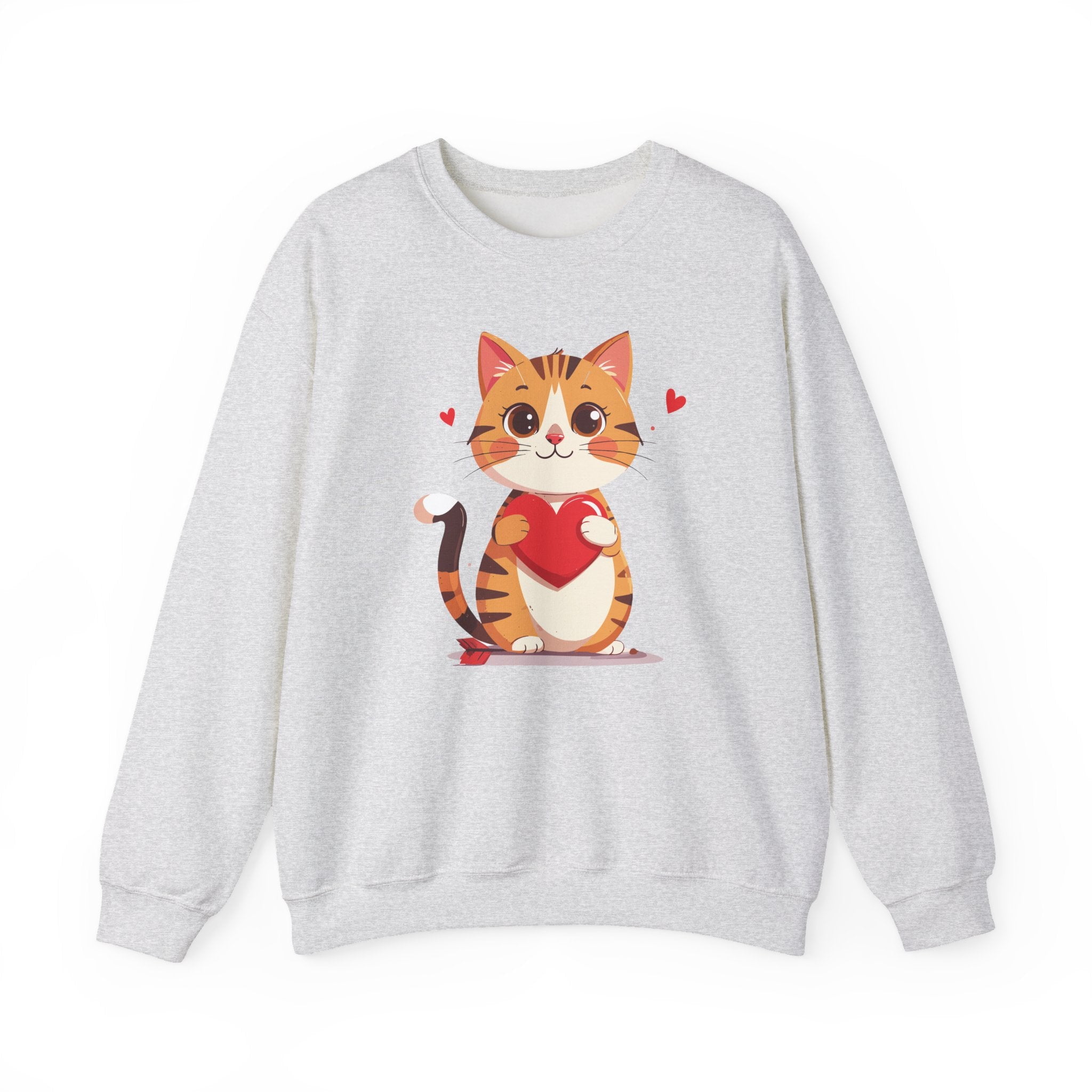 Cat Heart Sweatshirt, Heart Sweatshirt, Cat Sweatshirt, Valentine's Day ...