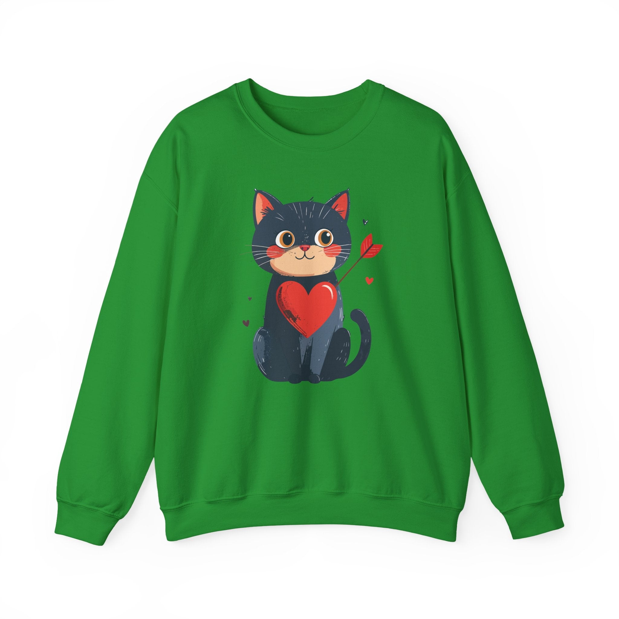 Cat Heart Sweatshirt, Heart Sweatshirt, Cat Sweatshirt, Valentine's Day ...
