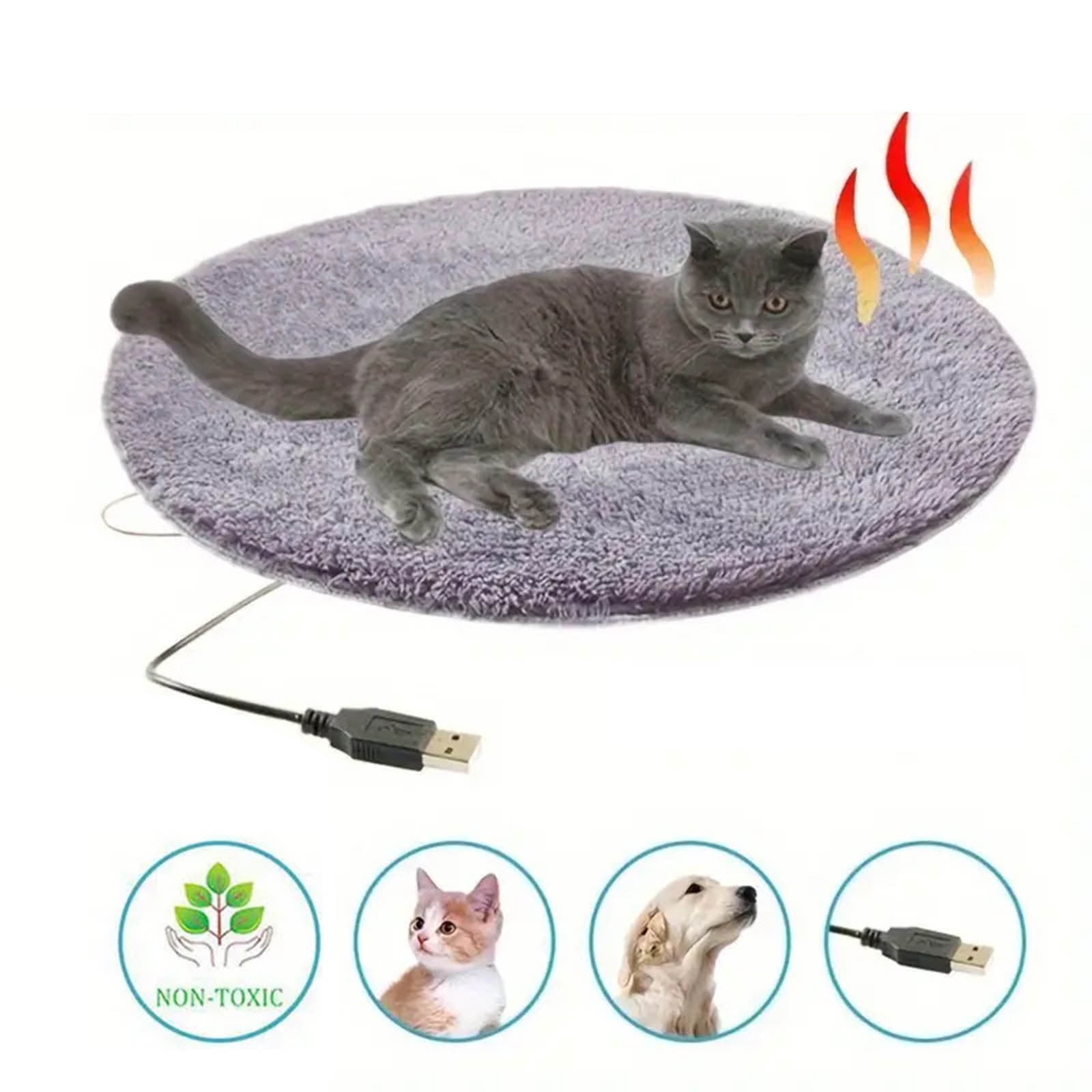 Cat Heating Pad Heated Cat Bed Indoor Pet Heating Pad With One ...