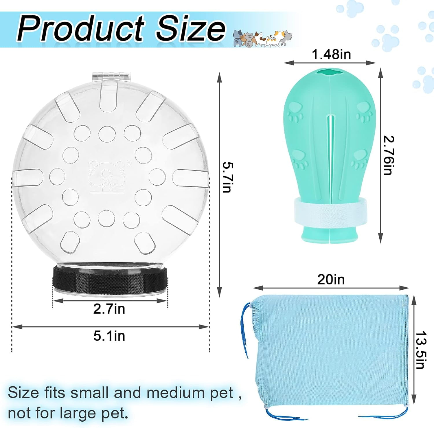 Cat Helmet for Grooming - Adjustable Hood Bubble Helmet with Boots Paw ...