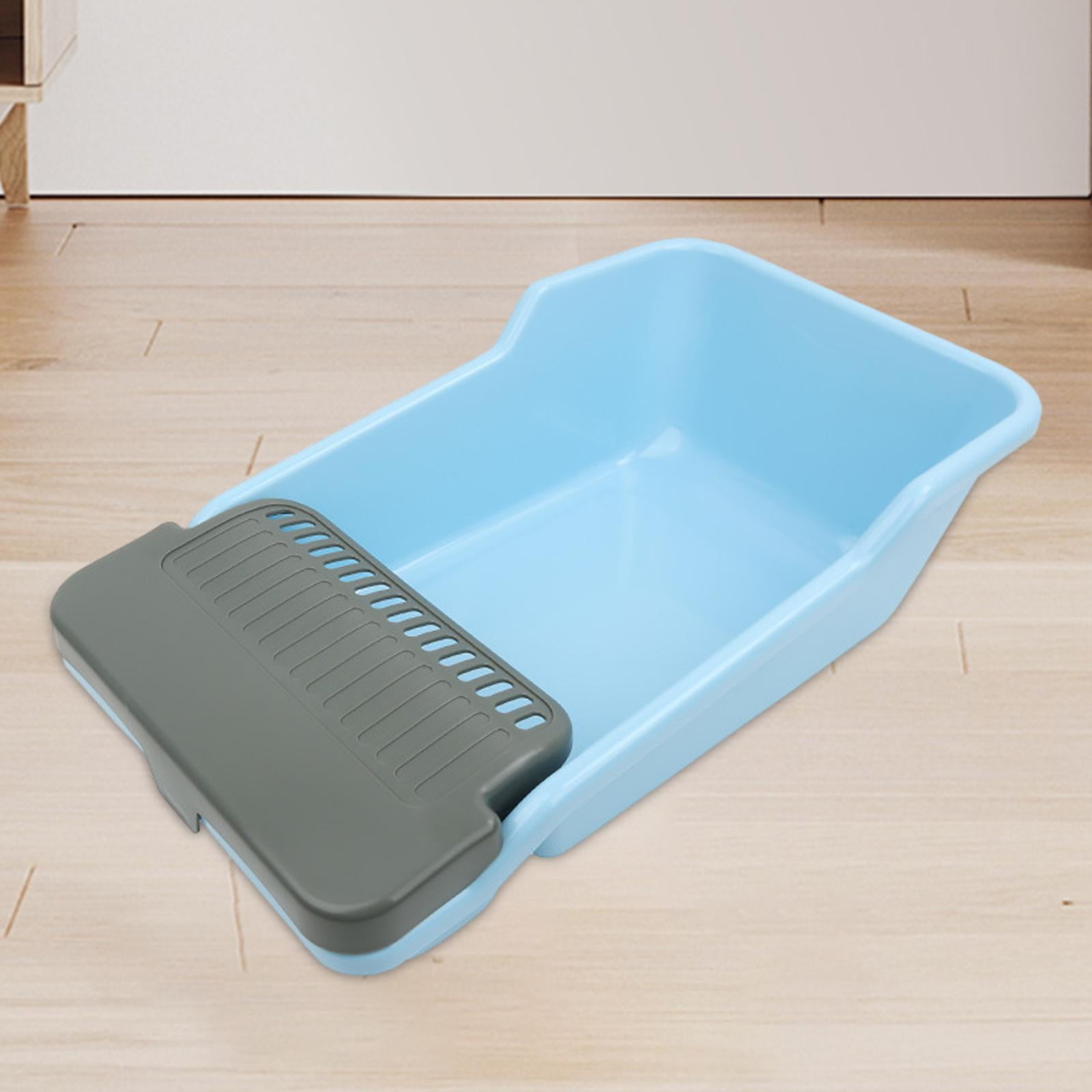 Cat High Sided Durable Cat Potty Toilet Open Top Pet Litter Tray Blue ...