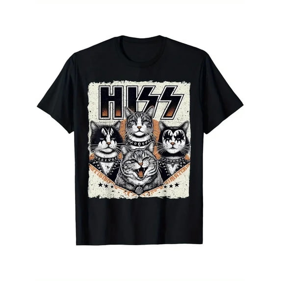 Cat Hiss Cat Lover Cat Owner Cat Distressed T-Shirt - Walmart.com