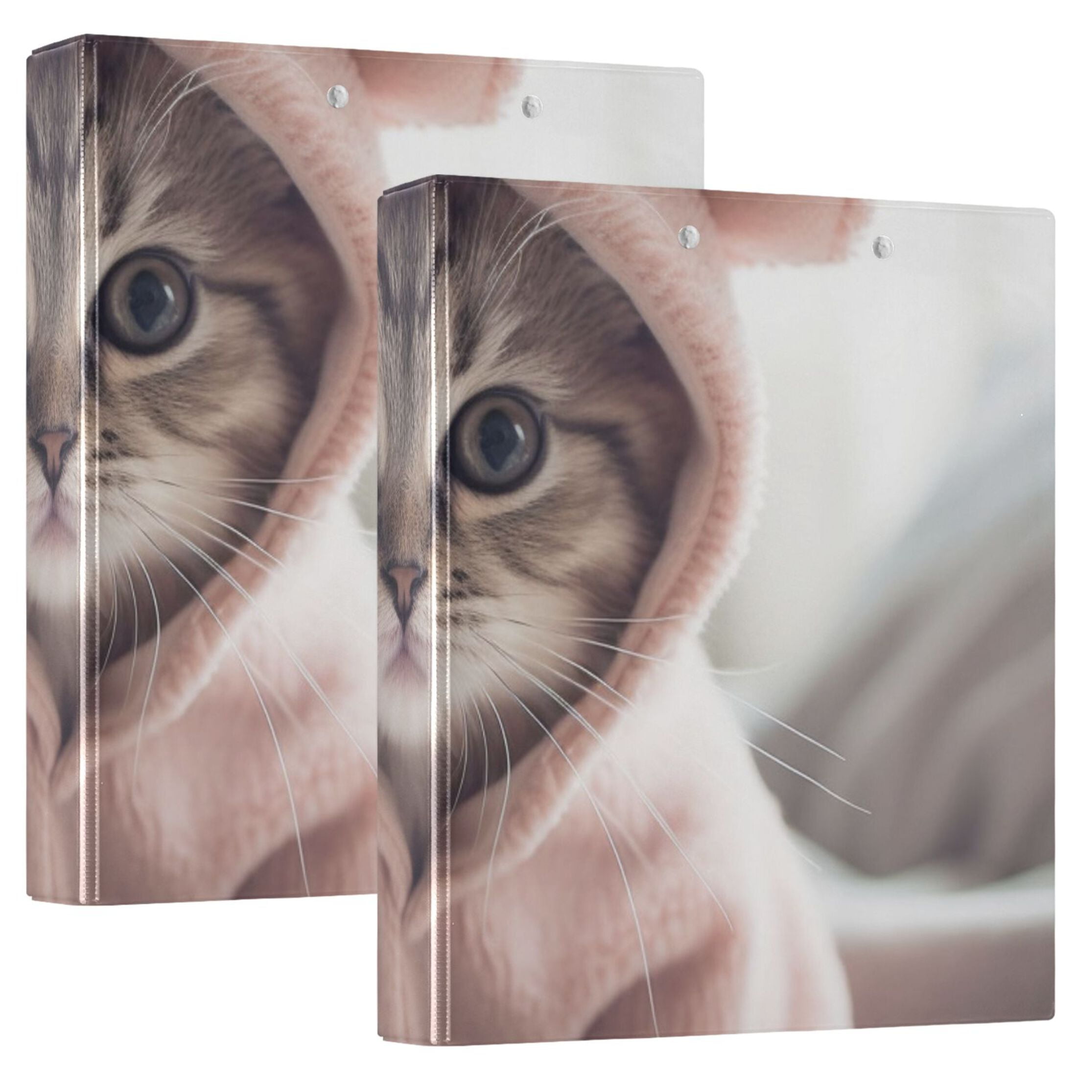 Cat Hoodie Bed 3 Ring Binders 1.5 inch Hardcover File Folders with ...