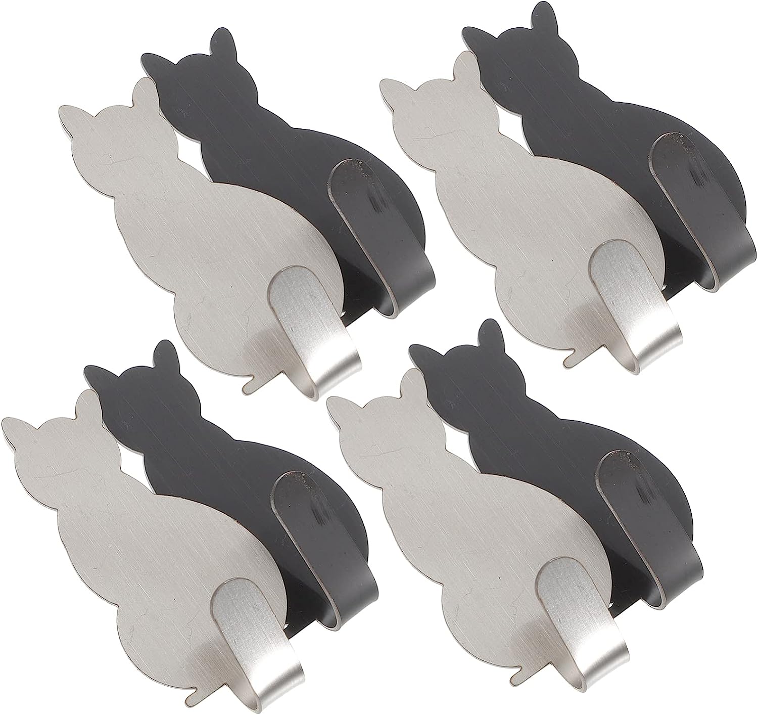 Cat Hook 8pcs Stainless Steel Cat Hooks Strong Adhesive Hooks Wall ...