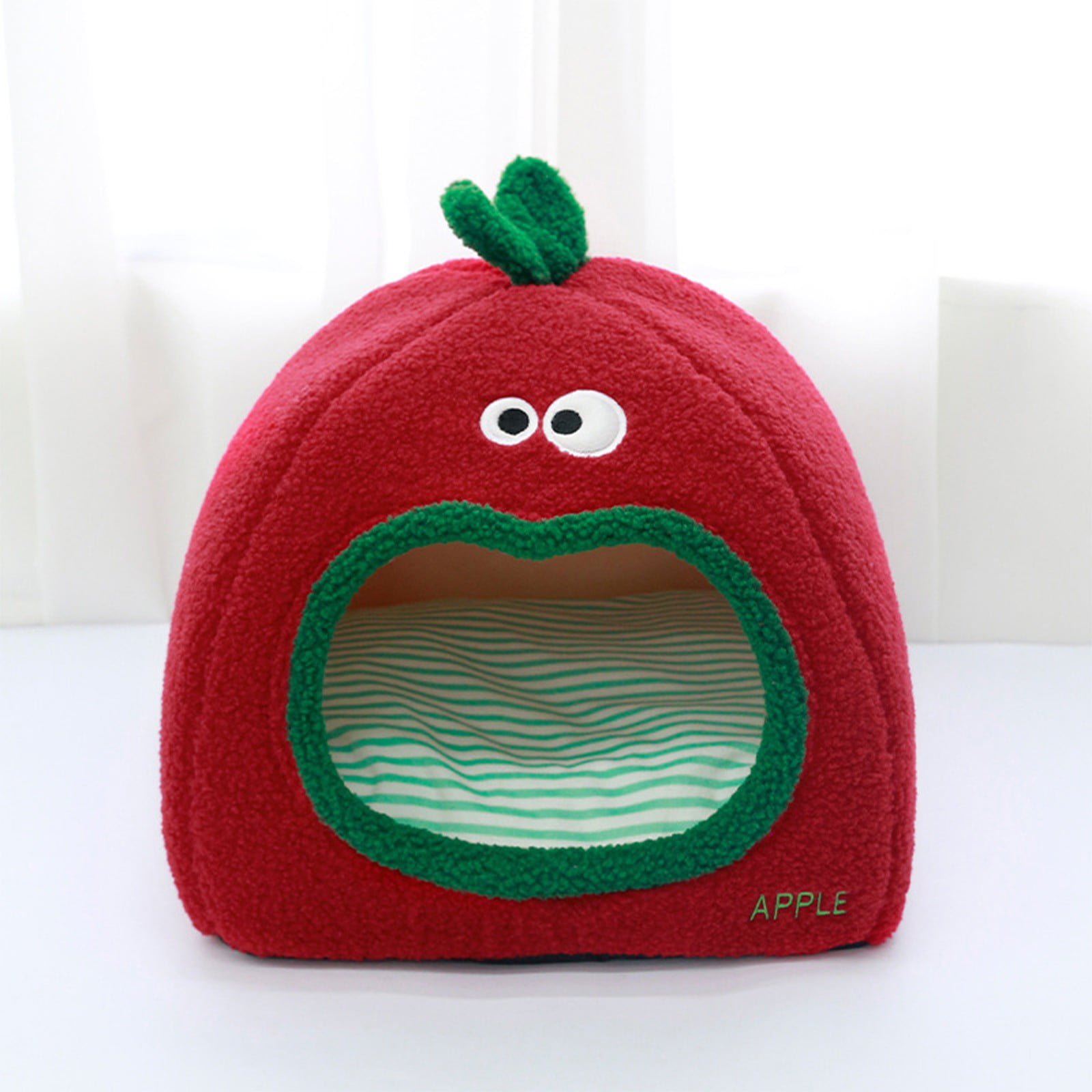 Cat House 15.75x17.7x17.7" Red Velvet Foldable Pet Bed Kennel with ...