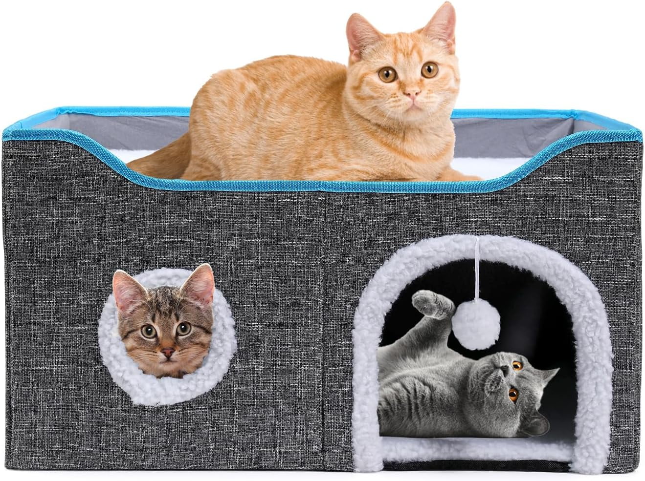 Cat House, Cat Cave Bed, Kitty House, Hideaway Pet Bed, Cathouse ...