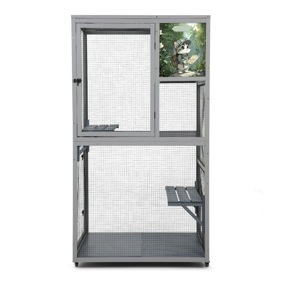 Cat House Catio Outdoor Enclosure with Platforms, 66'' cat condos on ...
