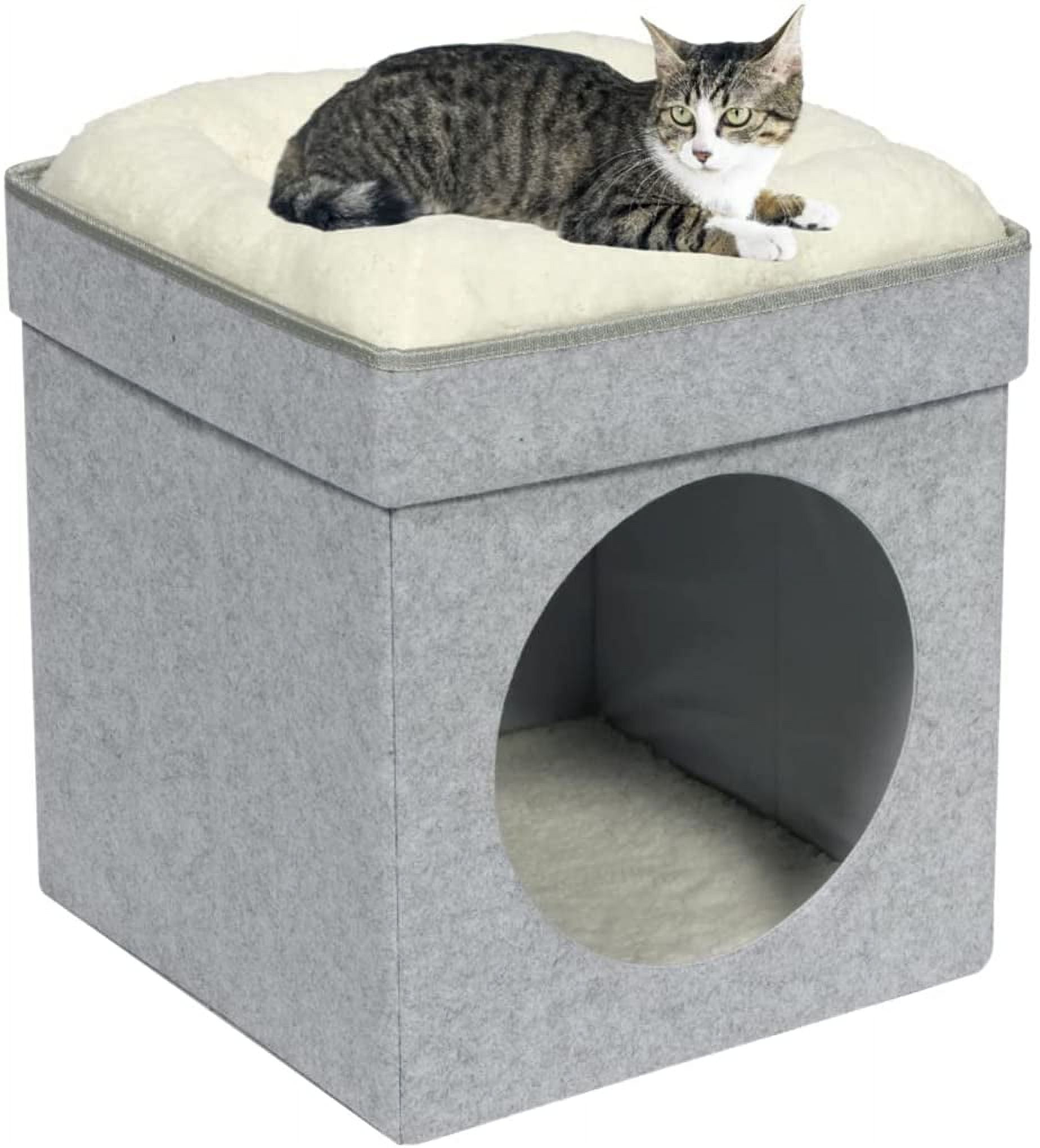 Cat House Cube Small Dog Cubes For Indoor Cats Folding Cat Ottoman, Cat ...