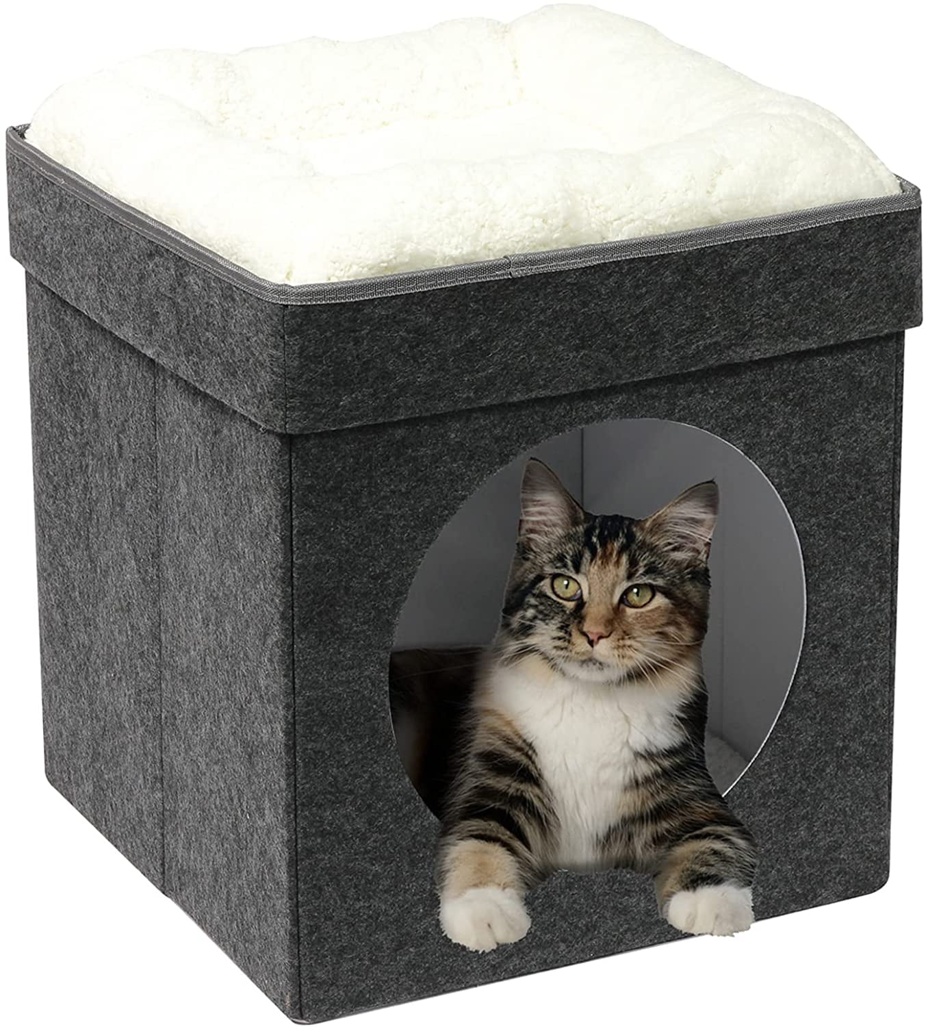 Cat House Cube Small Dog Cubes for Indoor Cats Folding Cat Ottoman, Cat ...