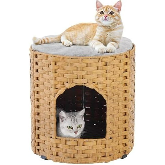Cat House for Indoor Cat, Large Double Cat Houses Cat Bed Cave ...